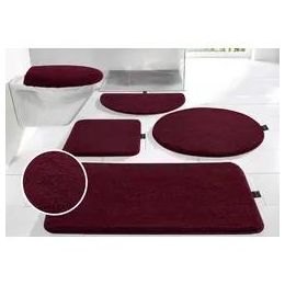 Badematte Bruno Banani "Lana, Badvorleger, Badezimmer Teppich" Gr. 61, rot (bordeaux), H:25mm, Polyacryl, Badematten, Badteppich, Badematten, unifarben, auch als 3 teiliges Set & rund