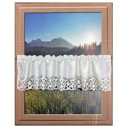 Querbehang "Rießersee" Gr. 1, beige (creme), B:110cm H:30cm, Polyester, HOSSNER - ART OF HOME DECO, Gardinen, mit Ausbrenner-Stickerei