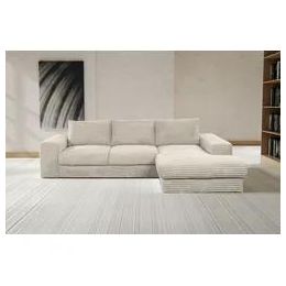 Ecksofa WERK2 "Rozzana Design Ecksofa mit hohem Komfort, zeitlos & elegant, L-Form", weiß, B:280cm H:86cm T:190cm, 100% PES, Sofas, in kuschelweichen Trendstoffen Cord, Breitcord und Plüsch