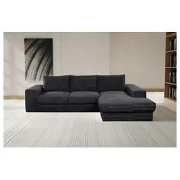 Ecksofa WERK2 "Rozzana Design Ecksofa mit hohem Komfort, zeitlos & elegant, L-Form", schwarz, B:280cm H:86cm T:190cm, 100% PES, Sofas, in kuschelweichen Trendstoffen Cord, Breitcord und Plüsch