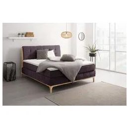 Boxspringbett OTTO products "Jelle", lila, B:181cm L:216cm, Komplettbetten, Boxspringbett, zertifizierte, recycelte Bezugsstoffe, verschiedene Ausführungen