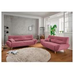 Polstergarnitur Inosign "Drago, modern und zeitlos, aktuelle Formensprache, komfortabel", schwarz (brombeere,), H:81cm T:90cm, 100% Polyester, Sitzmöbel-Sets, als Sessel/Polsterecke erhältlich, versch. Stoffe, inkl. 2 Zierkissen