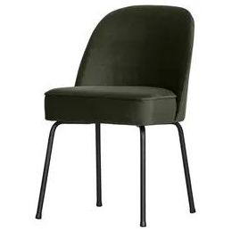 Esszimmerstuhl Woood "Stockholm", grün (dunkelgrün, schwarz), B:50cm H:82,5cm T:57cm, 100% Polyester, Stühle, Polsterstuhl, 4-Fuß-Metallgestell, Breite 50 cm