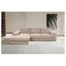 Ecksofa WERK2 "Rozzana Design Ecksofa mit hohem Komfort, zeitlos & elegant, L-Form", beige (natur), B:280cm H:86cm T:190cm, 100% PES, Sofas, in kuschelweichen Trendstoffen Cord, Breitcord und Plüsch