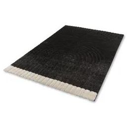 Schöner Wohnen Hochflor-Teppich "Winsome 6318-244", schwarz, B:200cm H:25mm L:290cm, Kunstfaser, SCHÖNER WOHNEN-KOLLEKTION, Teppiche, Langflor, Hoch Tief Struktur, Wohnzimmer, Schöner Wohnen Kollektion