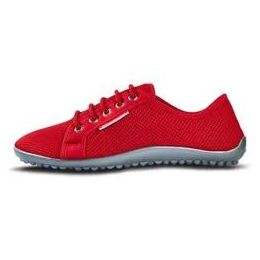 Barfußschuh Leguano "Aktiv", Damen, Gr. 40, rot, Textil, Schuhe Barfußschuh Schnürschuh, Schnürer, Freitzeitschuh, Bequemschuh für Maschinenwäsche geeignet