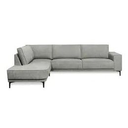 Ecksofa Places of Style "Casina", grau (dolphin), B:289cm H:85cm T:210cm, 90%Polyester, 10% Nylon, Sofas, mit abgerundeter Ottomane, in einem weichen Chenille-Stoff