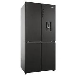 Haier Multi Door "HCR7818DWPT", Energieeffizienz: D (A-G), silber (schwarz matt), B:83,3cm H:181,5cm T:65cm, Kühlschränke, 182 cm hoch, 83 cm breit, Wasserdispenser, Humidity Zone