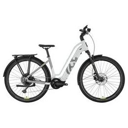 E-Bike Husqvarna E-BICYCLES "E-Trekkingbike Grand Pather 4" Gr. 45, grau (grau, dunkelgrau matt, schwarz), Elektrofahrräder, 45cm, 28 Zoll (71,12cm), Pedelec, Elektrofahrrad für Herren