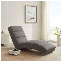 Relaxliege Salesfever "Komfortable Relaxliege", grau (grau, chrom), B:60cm H:82cm T:170cm, Strukturstoff (100% Polyester), Metall, Sofas, Quergesteppt, Oeko-Tex zertifizierter Bezug, PFC-frei