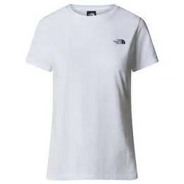 T-Shirt The North Face "W S/S SIMPLE DOME SLIM TEE", Damen, Gr. XL, weiß (tnf weiß), Jersey, Obermaterial: 60% Baumwolle, 40% Polyester, unifarben, Sportlich, Rundhals, abgesteppt, Shirts