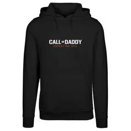 Kapuzensweatshirt Merchcode "Merchcode Herren Fathers Day - Call of Daddy Hoody", Herren, Gr. 5XL, schwarz, 65% Baumwolle, 35% Polyester, bedruckt, Sweatshirts
