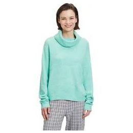 BETTY & CO Strickpullover BETTY & CO "Damen Strickpullover mit überschnittenen Ärmeln", Damen, Gr. 36, grün (grün melange), Strick, Obermaterial: 52% Polyacryl, 35% Polyamid, 10% Wolle, 3% Elasthan., lässig geschnitten normal, Pullover, Rippbündchen