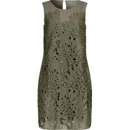 CRÉATION L Damen Spitzenkleid mit blickdichter Lage khaki Größe 38