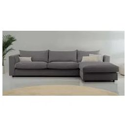 Ecksofa "Avelina", grau (dunkelgrau), B:297cm H:77cm T:186cm, 100% Polyester, LeGer Home by Lena Gercke, Sofas, Breite 297 cm, in Cord- und Chenille- Stoff, Rückenkissen mit Federn