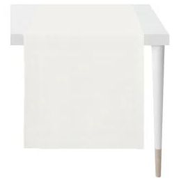 Tischläufer Apelt "3900 Uni / OUTDOOR, Sommerdeko, Sommer", beige (elfenbeinfarben), B:48cm L:140cm, Polyacryl, Tischdecken, mit Fleckschutz