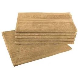 Gästehandtücher Dyckhoff "Siena", braun (mandel), B:30cm L:50cm, Frottier, Obermaterial: 100% Baumwolle, Handtücher, mit Bordüre