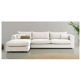 Ecksofa "Avelina", beige (creme), B:297cm H:77cm T:186cm, 100% Polyester, LeGer Home by Lena Gercke, Sofas, Breite 297 cm, in Cord- und Chenille- Stoff, Rückenkissen mit Federn