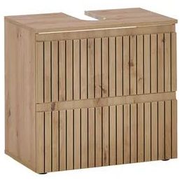 Waschbeckenunterschrank BASIC BY BALCULINA "Austin", beige (artisan eiche, artisan wild oak), B:60cm H:57cm T:36cm, FSC-zertifizierter Holzwerkstoff, Schränke, Breite 60 cm, 2 Schubkästen mit Unterflurauszug