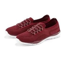 Sneaker Lascana "Slipper, Halbschuh, leichtes Meshmaterial", Damen, Gr. 38, rot (bordeaux), Obermaterial: 100% Textilmaterial. Futter: 100% Textilmaterial. Decksohle: 100% Textilmaterial. Laufsohle: 100% Synthetik, unifarben, Sportlich, Schuhe, zum Reinschlüpfen mit elastischen Schnürbändern VEGAN