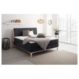 Boxspringbett OTTO products "Jelle", schwarz, B:181cm L:216cm, Komplettbetten, Boxspringbett, zertifizierte, recycelte Bezugsstoffe, verschiedene Ausführungen