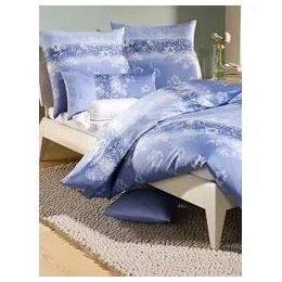 Bettwäsche Bierbaum Gr. 1, blau, B/L: 135cm x 200cm, Mako-Satin, B/L: 80cm x 80cm, 1 Stk., Mako-Satin, 100% Baumwolle, Bettwäsche