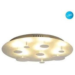 N&auml;ve N&Auml;VE LED Deckenleuchte "Firenze", silber, 1, &Oslash; 50cm H: 8cm, 1 Stk., Leuchten, Durchmesser 50cm, warmwei&szlig;e LED, hochwertig aus Metall in silber, LED Deckenleuchte