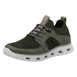 Slip-On Sneaker Rieker SPORT, Herren, Gr. 46, grün (dunkelgrün), Nubuklederimitat, Textil, Sportlich, Schuhe, Halbschuh, Freizeitschuh, Slipper mit modischer Laufsohle