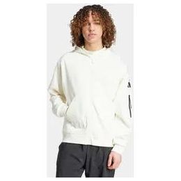 Kapuzensweatshirt Adidas SPORTSWEAR "M CE FZ HD GD", Herren, Gr. XL, weiß (sanftes weiß), Obermaterial: 70% Baumwolle, 30% Polyester, Rundhals, Sweatshirts