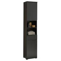 Hochschrank BASIC BY BALCULINA "Spice, Badezimmerschrank BxTxH 40x191x32 cm", schwarz (schwarz matt), B:40cm H:191cm T:32cm, Holzwerkstoff, Schränke, Breite 40 cm, Griffmulden
