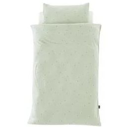 Tr&auml;umeland Babybettw&auml;sche TR&Auml;UMELAND "Jersey Fiore", gr&uuml;n, B/L: 100cm x 135cm, 1 Stk., 1 Stk., Jersey, B/L: 60cm x 40cm, 2 Stk., Jersey, Obermaterial: 100% Baumwolle, Bettw&auml;sche, Blumen allover