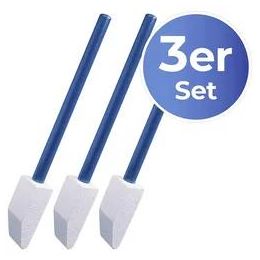 Reinigungsbürsten-Set Maximex "Toilettenreiniger Spezial", blau, B:28 H:2,5 L:3,3, Holz, Reinigungsbürsten, mit abgeschrägtem Bimsstein und Holzgriff, Reinigung ohne Chemie