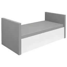 Jugendbett Paidi "FLYNN in verschiedenen Ausführungen, Ausziehbett mit 2 Liegeflächen", weiß (kreideweiß, steingrau), B:106cm H:92cm L:216cm, Betten, Gästebett, Metallgestell inkl. Lattenroste, 2-in-1 Funktionsbett