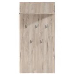Garderoben-Set Inosign "Como", weiß (weiß, graueichefarben), B:132,5cm H:195cm T:35cm, Glas, Hartfaserplatte, MDF, Metall, Spanplatte, Kastenmöbel-Sets, (Set, 4-St) inkl. Schuhschrank, Sitzbank, Garderobenpaneel und Spiegel
