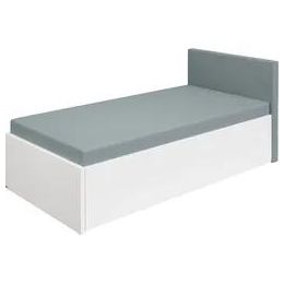 Jugendbett Paidi "FLYNN in verschiedenen Ausführungen, Ausziehbett mit 2 Liegeflächen", weiß (kreideweiß, aschblau), B:106cm H:92cm L:211cm, Betten, Gästebett, Metallgestell inkl. Lattenroste, 2-in-1 Funktionsbett