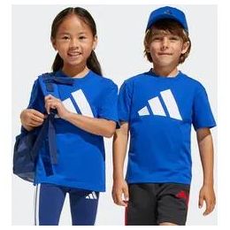 T-Shirt Adidas SPORTSWEAR "LK BL TEE 160", Kinder, Gr. 122, blau (royal blau, weiß), Obermaterial: 100% Baumwolle, normal, Rundhals, Shirts