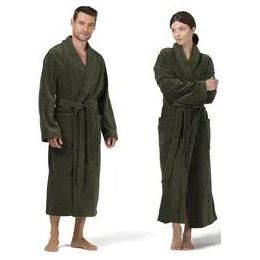 M&ouml;ve Unisex-Bademantel M&Ouml;VE "ideal f&uuml;r Sauna & Spa, Hotelbademantel, Morgenmantel" Gr. XL, gr&uuml;n (olive), L:125cm, Veloursfrottier, Hausm&auml;ntel