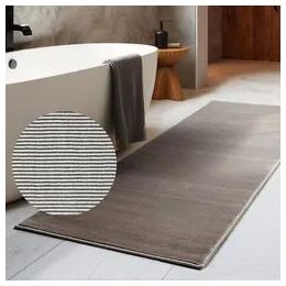 Teppich ELLE DECORATION "Dolomite", grau (creme anthrazit), B:80cm H:9mm L:240cm, Polypropylen, Teppiche, Teppich, Wohnzimmer, Schlafzimmer, L&auml;ufer, Hoch-Tief Effekt, Flur, Glanz