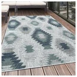 Teppich Ayyildiz TEPPICHE "BAHAMA 5153", blau, B:240 H:8 L:340, Polypropylen, Teppiche, Läufer, Flachflor mit Hoch-Tief-Struktur, In-und Outdoor geeignet