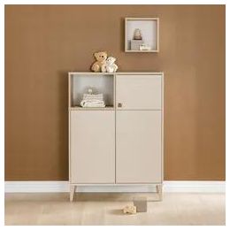 Highboard Paidi "MILA & BEN Steiff by Paidi in Beige, 3 Türen mit Push-to-open", beige (cashmere, beige, scandinavian, wood), B:94,8cm H:129,6cm T:40,1cm, Spanplatte, Sideboards, stabiles Regal mit Massivholz-Füßen, Standregal, geprüfte Qualität