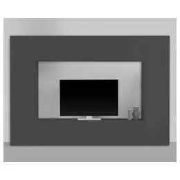 Wohnwand Inosign "Maruska", grau (anthrazit, anthrazit), B:260cm H:180cm T:30cm, Spanplatte, Kastenmöbel-Sets, Front/ Korpus weiß Hochglanz