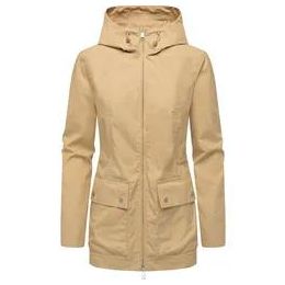 Outdoorjacke Ragwear "Monadetta A", Damen, Gr. 6XL (52), beige (sand), Obermaterial: 65% Polyester, 35% Baumwolle, Innenfutter: 100% Polyester, A-Linie Po-bedeckend, hoch geschlossener Ausschnitt, Ärmel ohne Ärmelschlitz abgesteppte Kante krempelbar, Jacken, Leichte Kapuzenjacke für die Übergangszeit