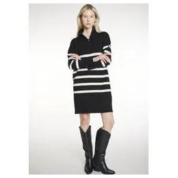 Haily's Strickkleid HAILY’S "SH V DR Ze44a", Damen, Gr. S (36), N-Gr, schwarz-weiß (schwarz, cream stripe), Feinstrick, Obermaterial: 52% Viskose, 28% Polyester, 20% Polyamid, gestreift, Feminin, Kleider