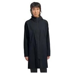 Funktionsmantel Jack Wolfskin "WELLSEE COAT W", Damen, Gr. XL, blau (schwarz navy), Obermaterial: 100% Polyamid, Mäntel, Wärmend, winddicht, Übergangsjacke
