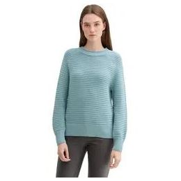 Strickpullover Tom Tailor DENIM, Damen, Gr. XL (42), rosa (tourmaline), Strick, Obermaterial: 50% Baumwolle, 50% Polyacryl, Strukturmuster, regular fit taillenbedeckt, Rundhals, Rippbündchen, Pullover, mit Ottoman Struktur