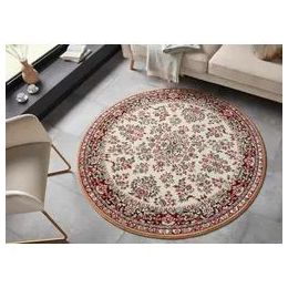 Teppich Hanse Home "Halton" Gr. 9, gelb (creme, gelb, senf), H:8mm Ø:140cm, Polypropylen (PP), Teppiche, Kurzflor, Orient Optik, mit Bordüre, robust, pflegeleicht, gekettelt