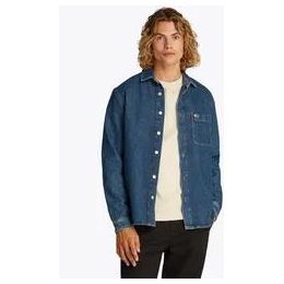 Jeanshemd Tommy Jeans "REGULAR LS SHIRT BI5031", Herren, Gr. L, N-Gr, blau (denim medium), Denim/Jeans, Obermaterial: 100% Baumwolle, regular fit, Manschette, Hemden