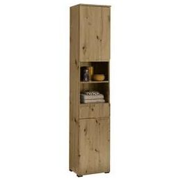 Hochschrank BASIC BY BALCULINA "Spice, Badezimmerschrank BxTxH 40x191x32 cm", beige (artisan), B:40cm H:191cm T:32cm, Holzwerkstoff, Schränke, Breite 40 cm, Griffmulden