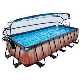 Framepool EXIT "inkl. multifunktionaler Poolabdeckung", braun, B:250cm H:100cm L:540cm, Schwimmbecken, BxLxH: 250x540x100 cm, mit Sandfilteranlage und Sicherheitsleiter