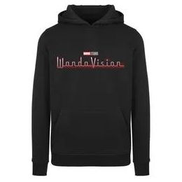 Rundhalspullover F4NT4STIC "F4NT4STIC Herren Marvel WandaVision Logo with Heavy Hoody", Herren, Gr. 4XL, schwarz, 65% Baumwolle, 35% Polyester, unifarben, normal, ohne Ausschnitt, Pullover